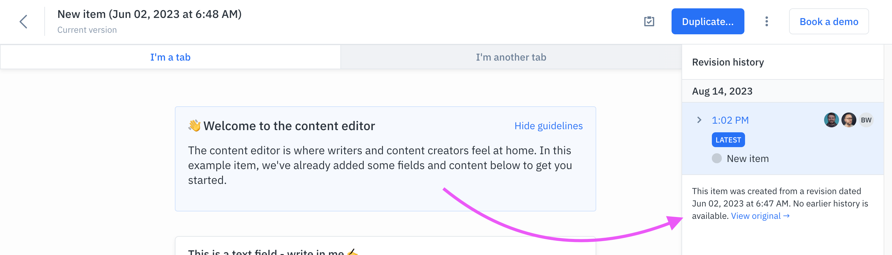 Duplicate a Revision to a New Item in Content Workflow – Bynder Support