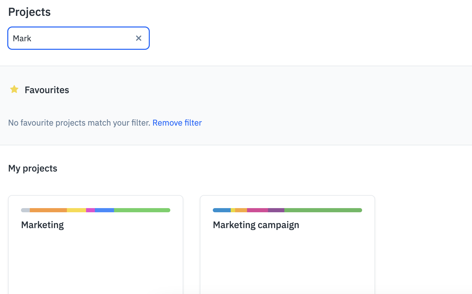 Searching For Projects In Content Workflow Bynder Support 