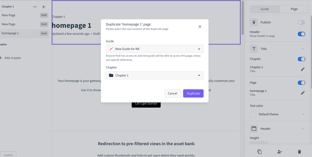 Duplicate Content in Guides and Landing Pages – Bynder Support